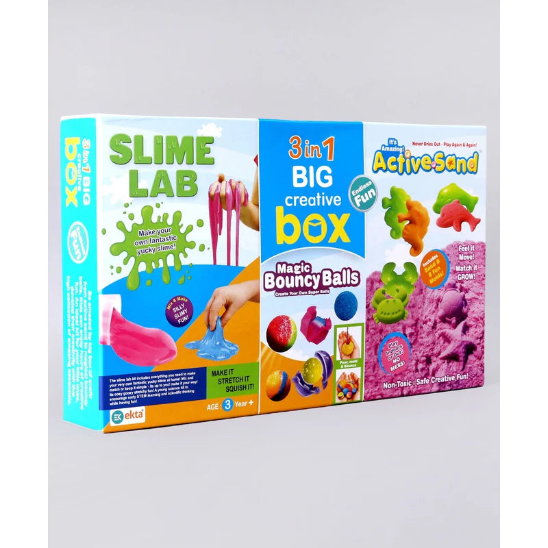 EKTA 3 in 1 Big Creative Box Slime Lab, Magic Bouncy Balls, and Active ...