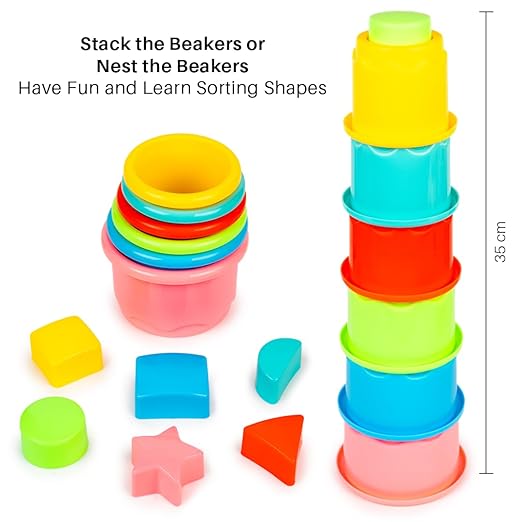 RATNA'S Stacking Fun Beaker with Shape Sorting Educational & Learning ...