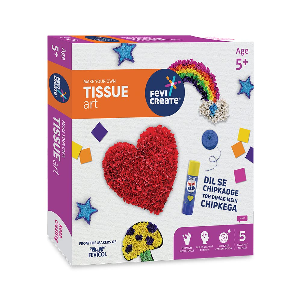 Fevicreate Tissue Art Kit, 5 Exciting Templates, Easy to Do for Kids ...