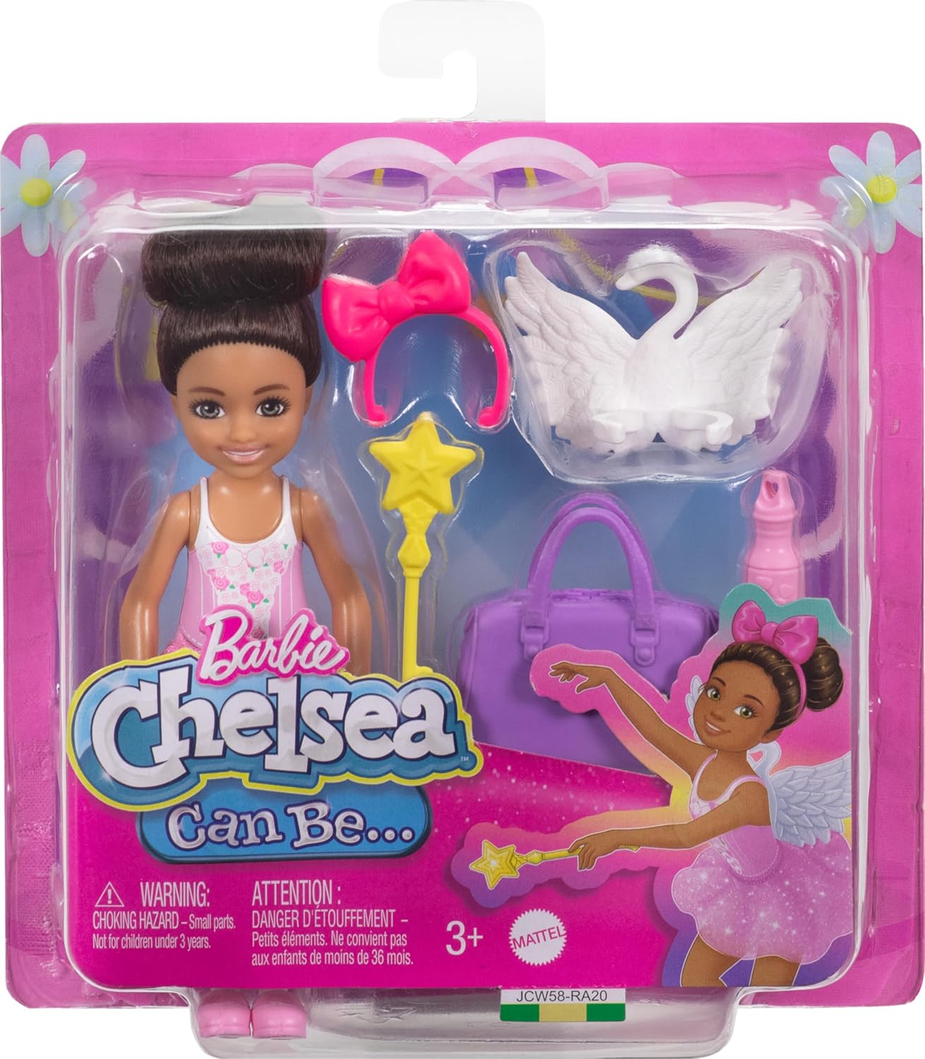 Barbie Toys, Chelsea Doll & Accessories Ballerina Set, Career Brunette ...