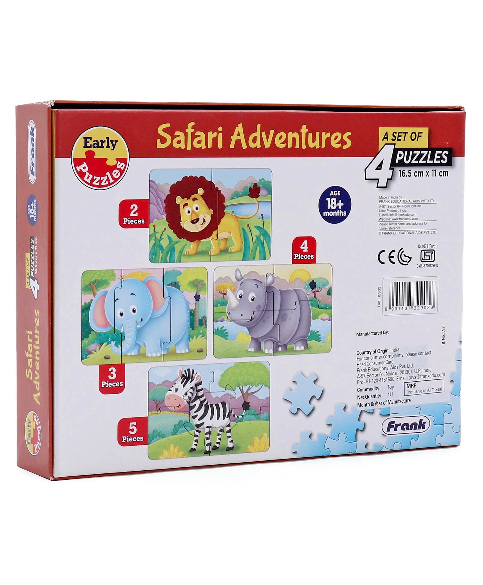 Frank Safari Adventures Early Jigsaw Puzzle Multicolor - 14 Pieces ...